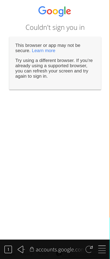 Cannot log into Google account with Browser - Bug Reports - Sailfish OS Forum