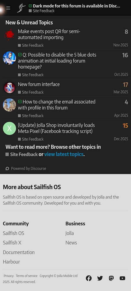 Dark mode for this forum is available in Discourse - Site Feedback ...