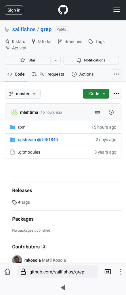 Browser - Github not rendering codetree and readme anymore - Bug Reports - Sailfish OS Forum